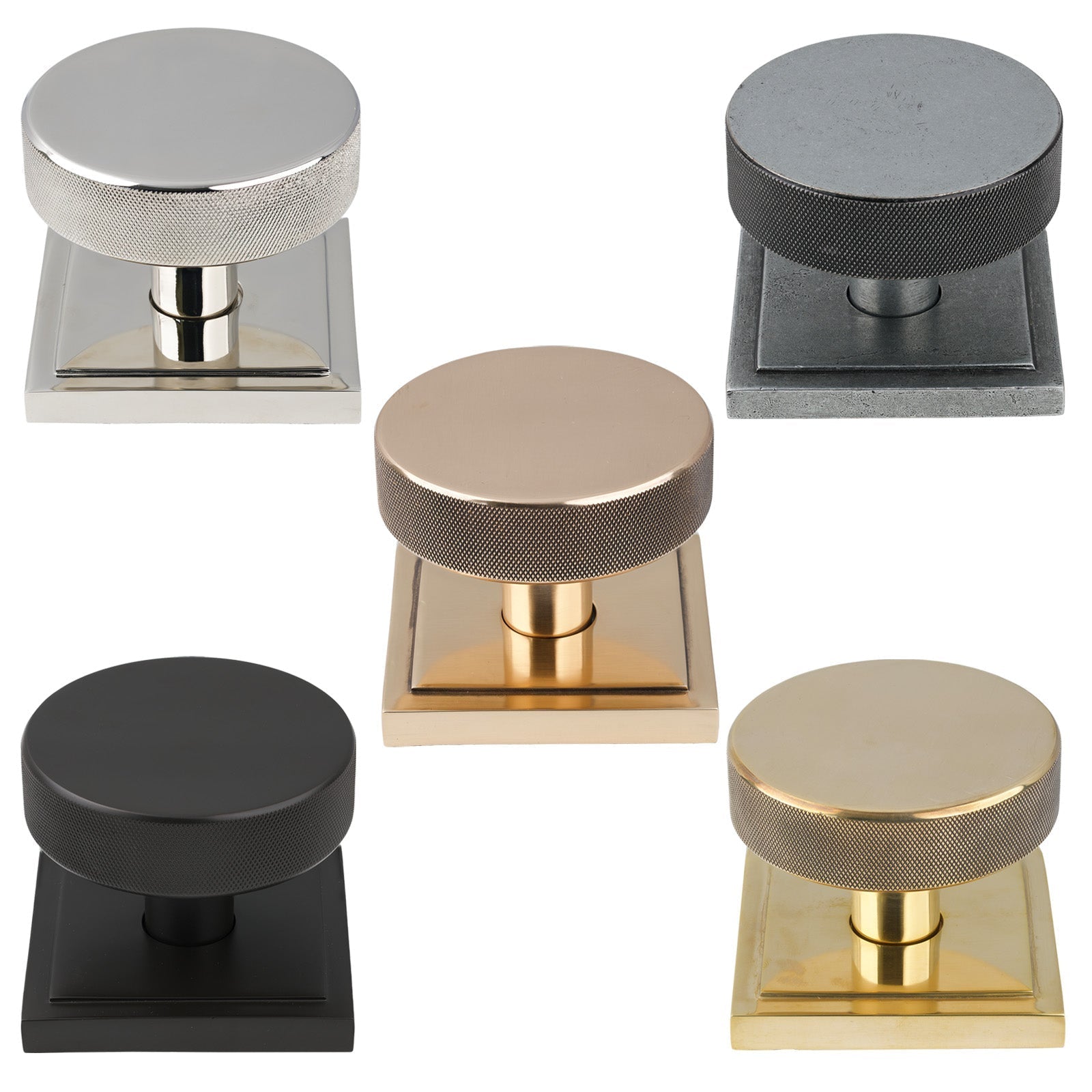 Square Brompton Centre Door Knob | 12 Finishes | Suffolk Latch Company